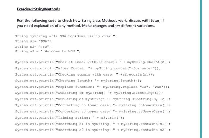 Solved Run the following code to check how String class | Chegg.com