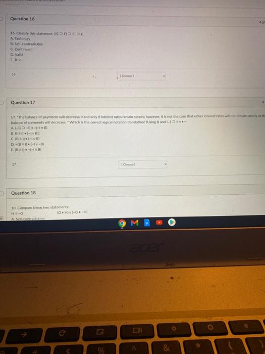 Solved Question 16 4 16. Con this statement ATORY B: | Chegg.com