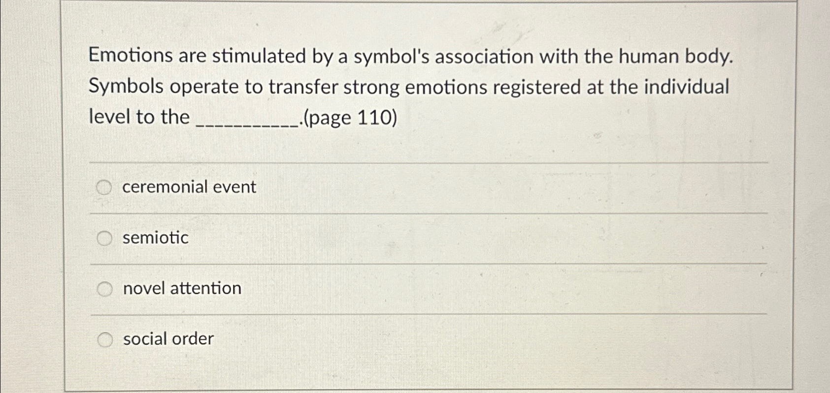 Solved Emotions are stimulated by a symbol's association | Chegg.com