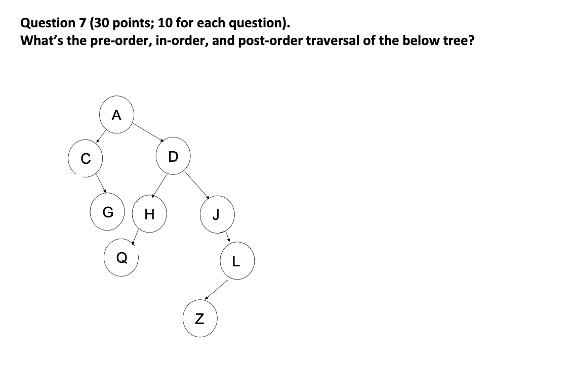 Solved Question 7 (30 ﻿points; 10 ﻿for each question).What's | Chegg.com