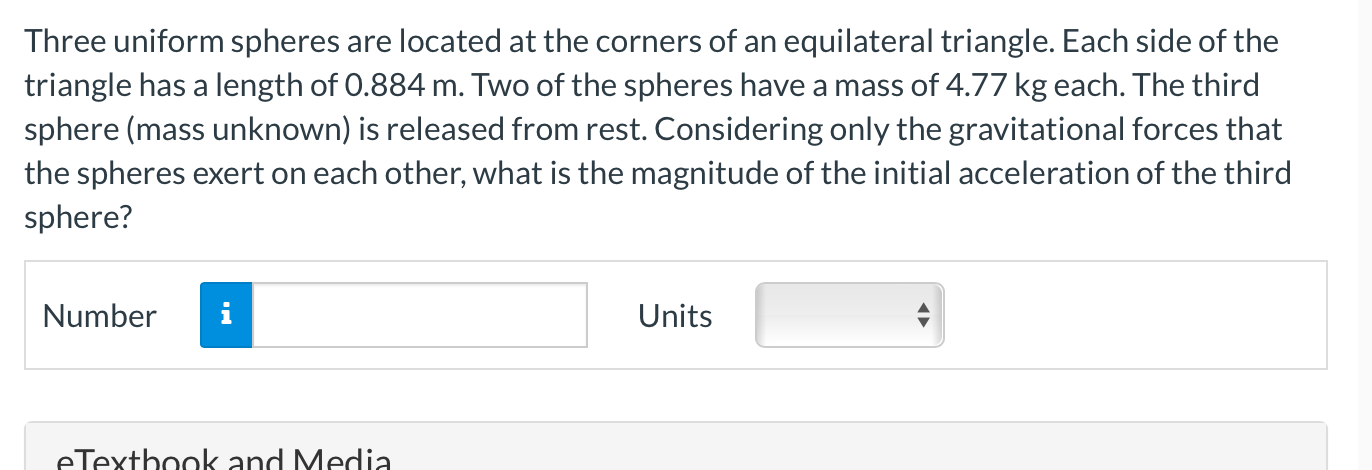 Solved Three uniform spheres are located at the corners of | Chegg.com