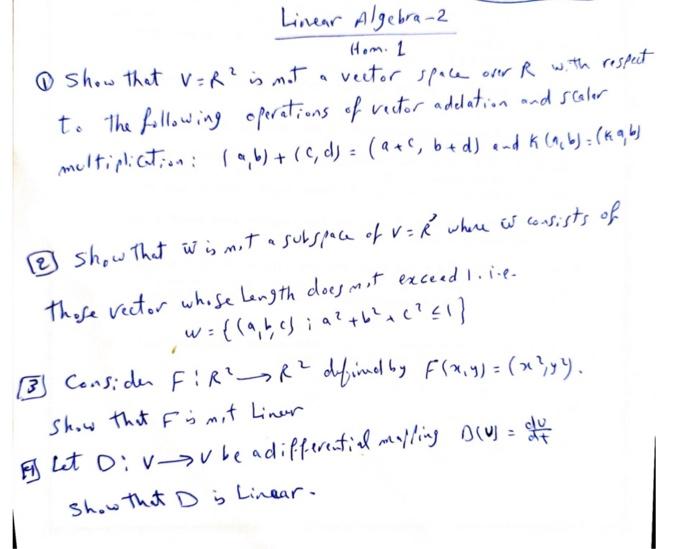 Solved vector space over R with respect Linear Algebra-2 | Chegg.com