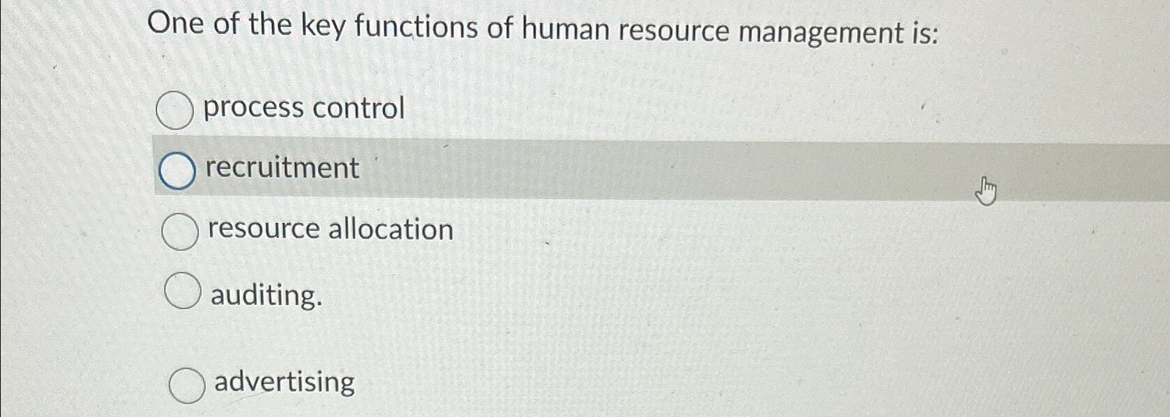 Solved One of the key functions of human resource management | Chegg.com