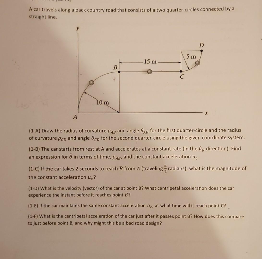 Solved A car travels along a back country road that consists | Chegg.com