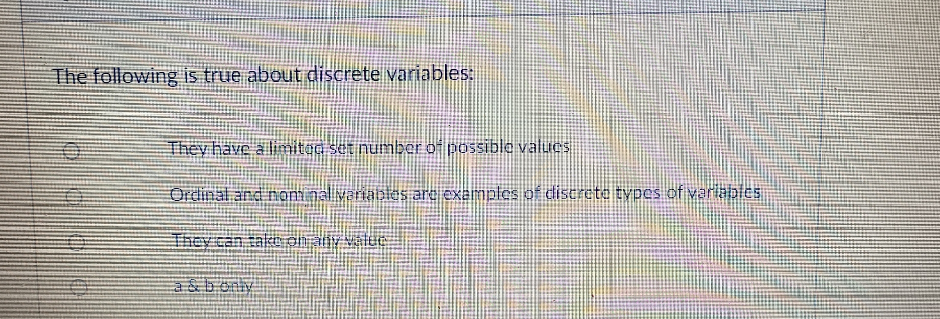 Solved The following is true about discrete variables:They | Chegg.com