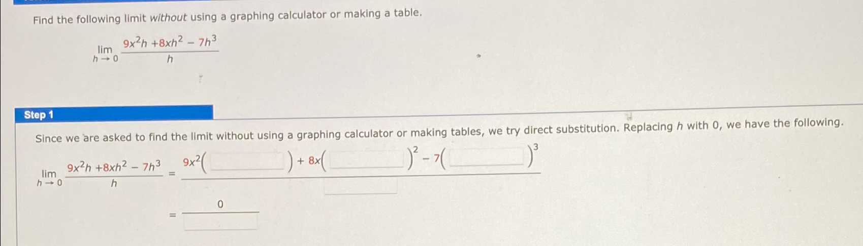 Solved Find the following limit without using a graphing | Chegg.com