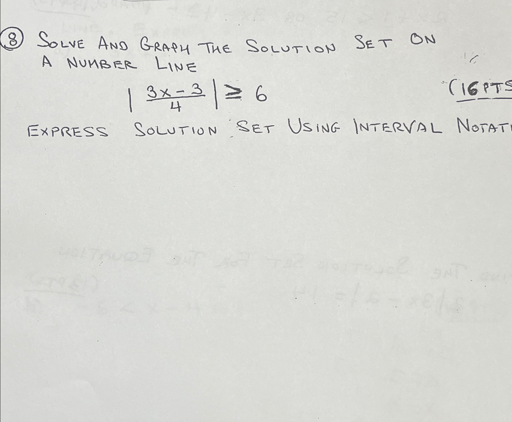 Solved (8) ﻿Solve and Graph the Solution Set on a number | Chegg.com