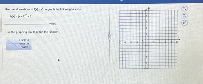 Solved Use transformations of f(x)=x2 to graph the following | Chegg.com