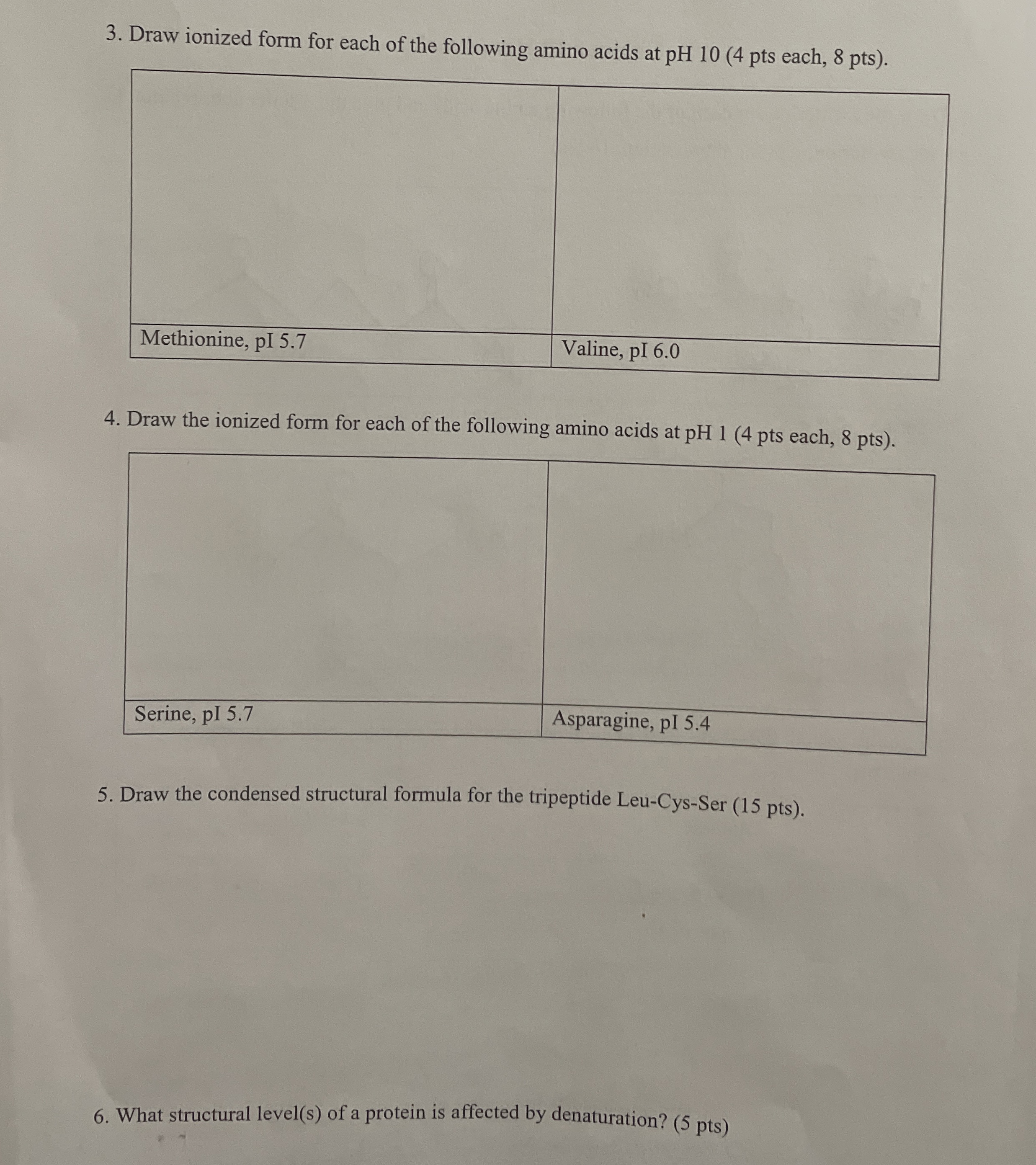Solved Draw ionized form for each of the following amino | Chegg.com