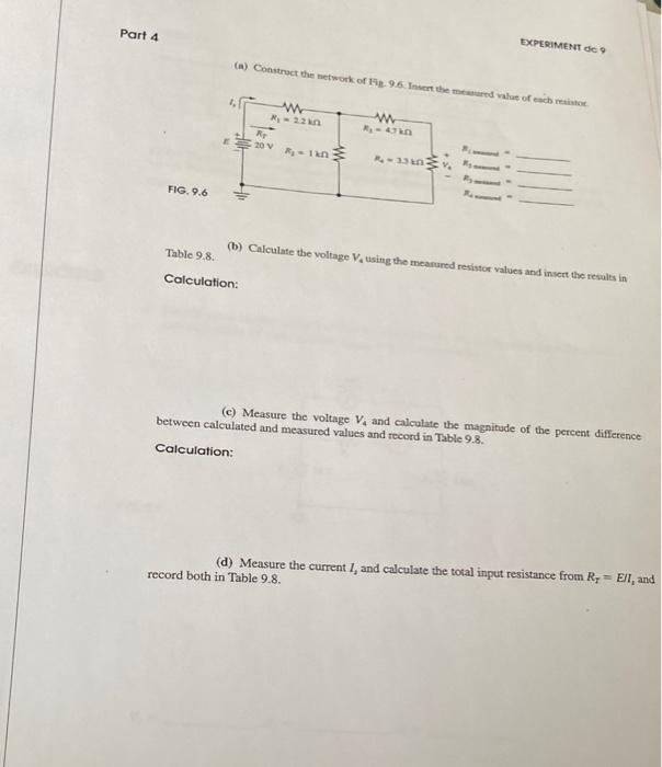 Solved Part 4 EXPERIMENTO (A) Construct the network of 96. | Chegg.com