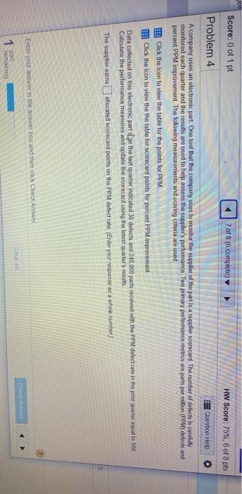 Solved CIT Score: 0 of 1 pt 7 of 8 (6 complete) HW Score: | Chegg.com