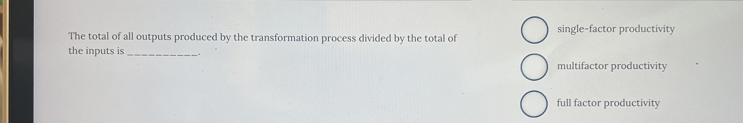 Solved The total of all outputs produced by the | Chegg.com
