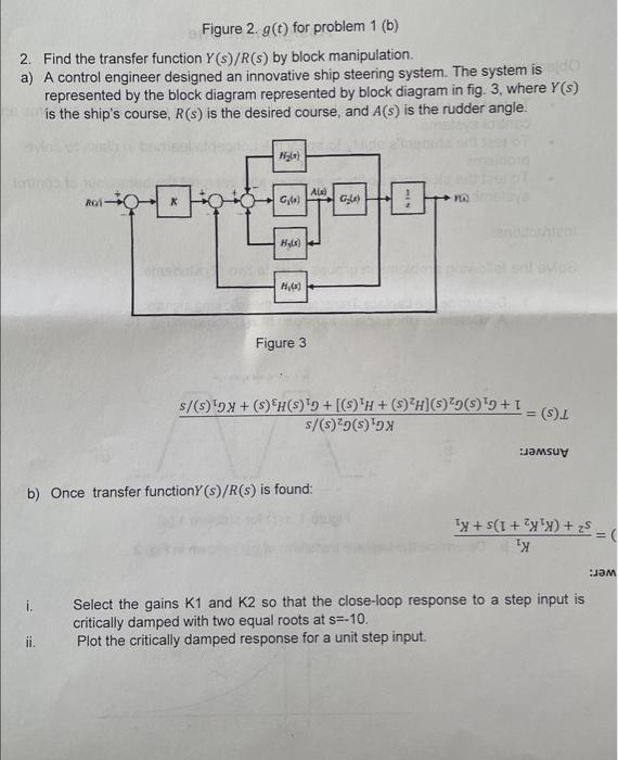 Solved 2. Find the transfer function Y(s)/R(s) by block | Chegg.com