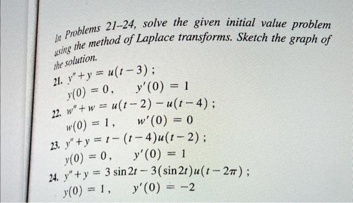 Solved In Problems 21-24, solve the given initial value | Chegg.com