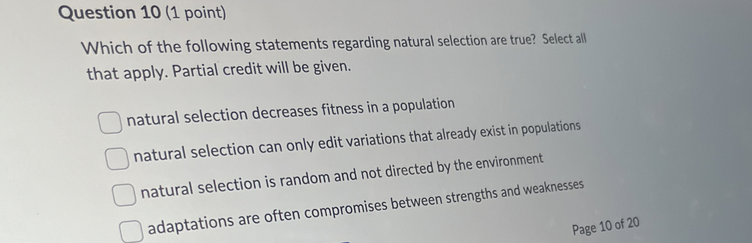 Solved Question 10 (1 ﻿point)Which of the following | Chegg.com