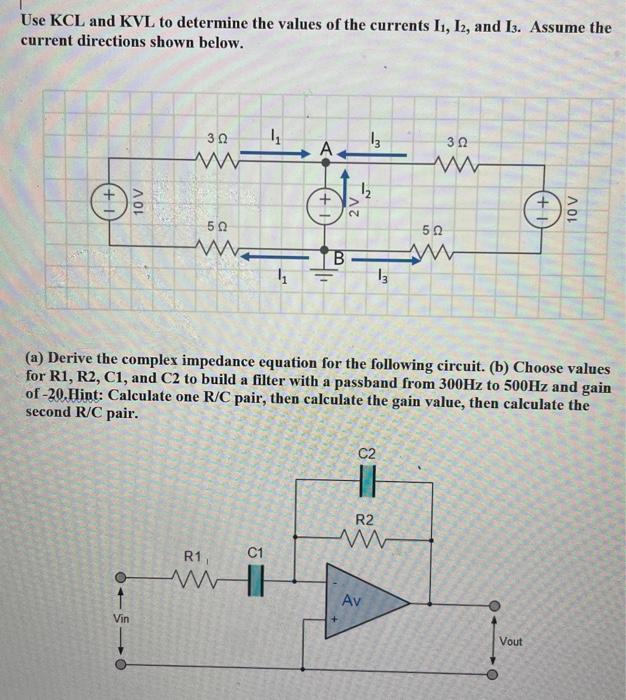 Solved Use KCL and KVL to determine the values of the | Chegg.com
