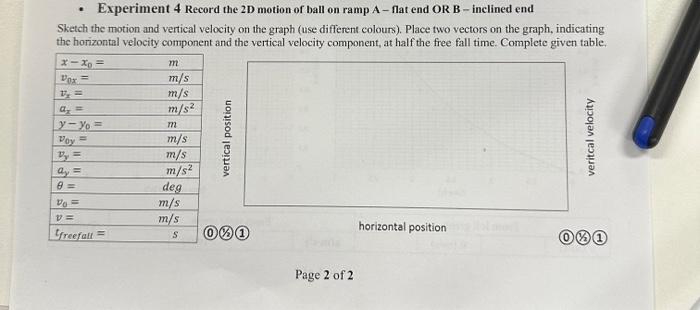 - Experiment 4 Record the 2D motion of ball on ramp | Chegg.com