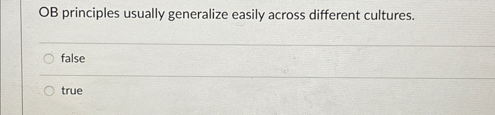Solved OB principles usually generalize easily across | Chegg.com