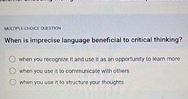 Solved MULTIPLE-CHOICE QUESTIONWhen is imprecise language | Chegg.com