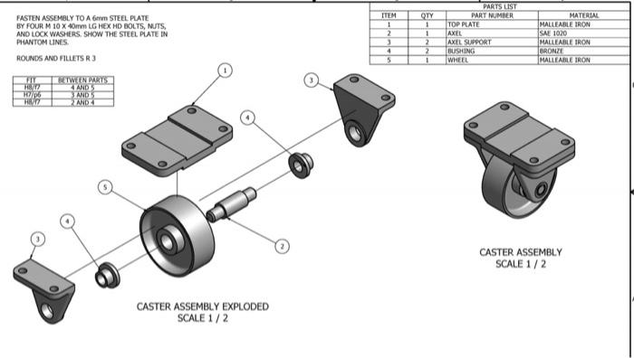 Solved Create a set of detail and assembly drawings. All | Chegg.com