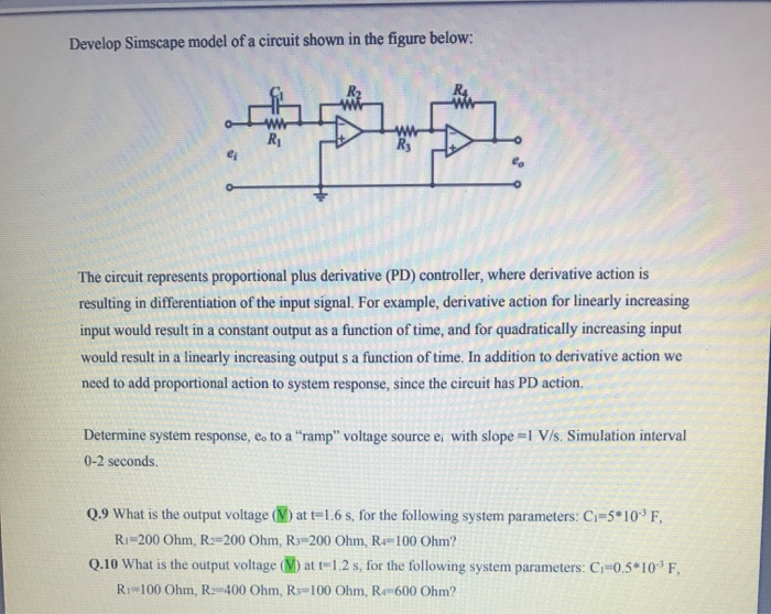 Solved Develop Simscape model of an inverting amplifier | Chegg.com