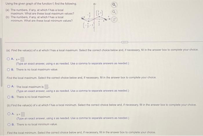 Solved Using The Given Graph Of The Function F Find The
