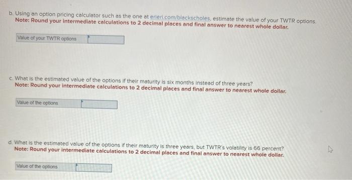 Solved b. Using an option pricing calculator such as the one | Chegg.com