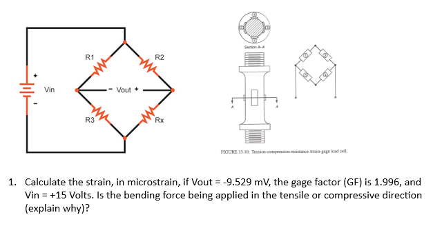 Solved Calculate the strain, in microstrain, if Vout | Chegg.com