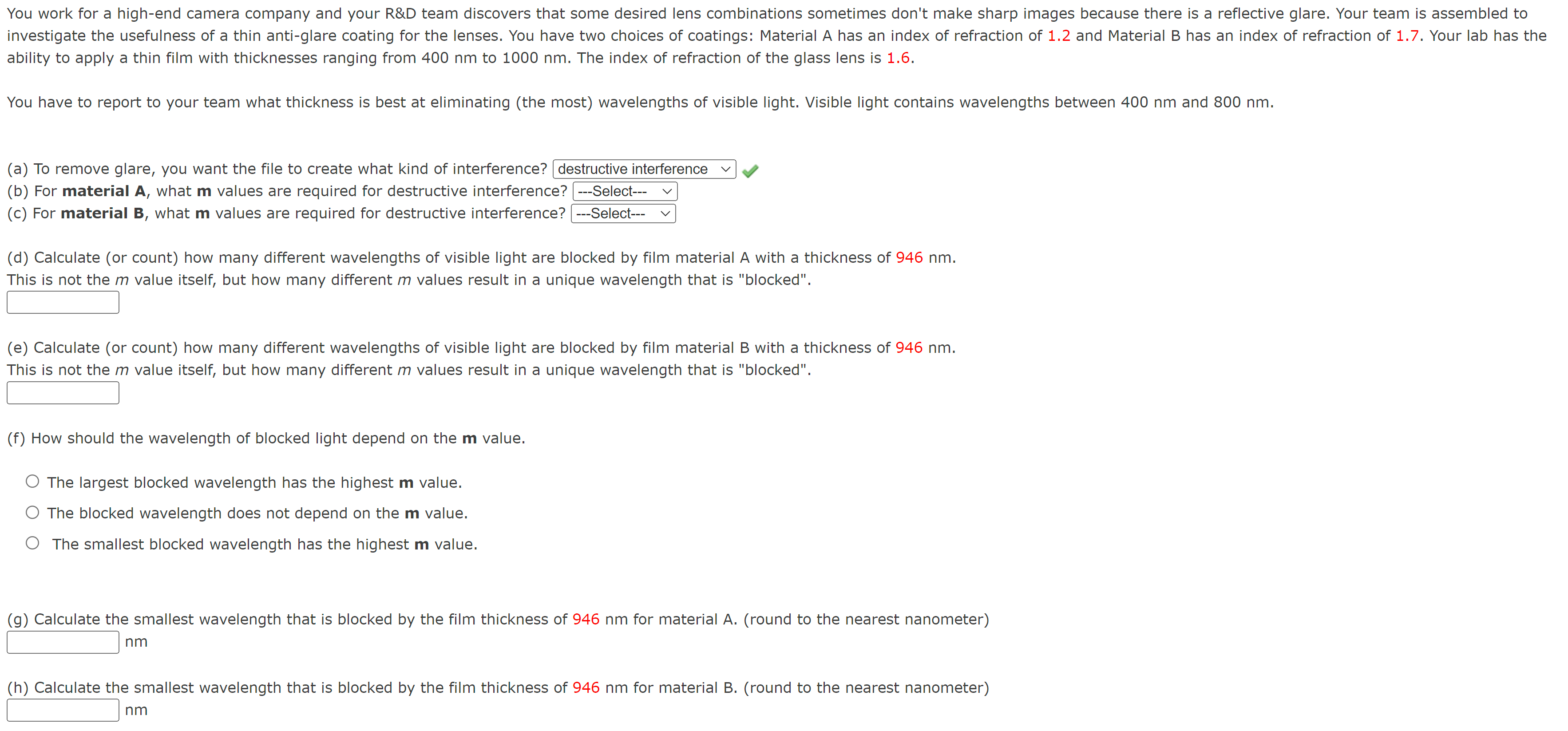 Solved ability to apply a thin film with thicknesses ranging | Chegg.com