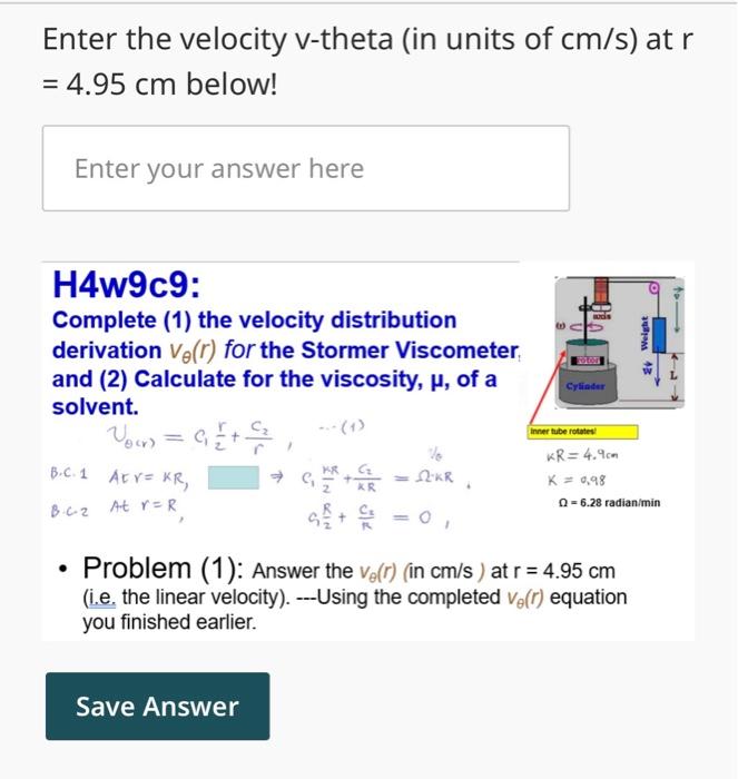 Solved Q1 Stormer Viscometer--Apply NavierStokes Eq. 30 | Chegg.com