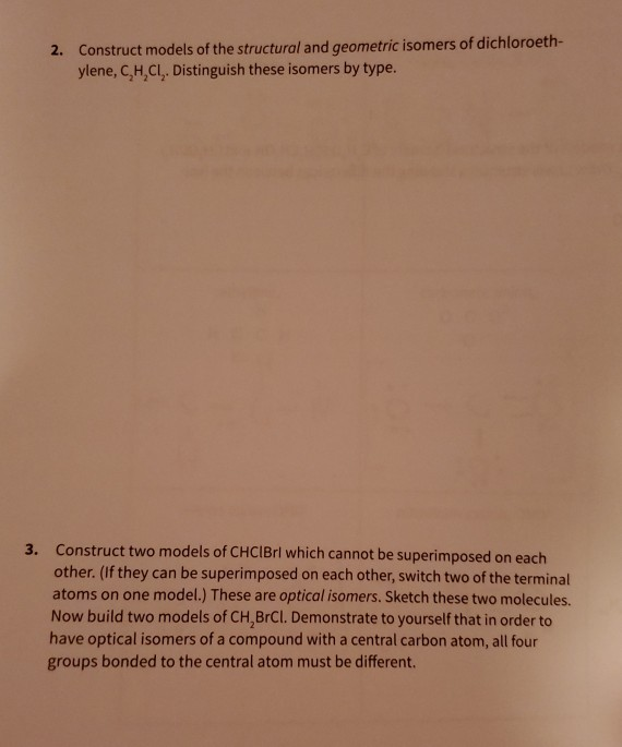 Solved 1. Construct models of the structural isomers of | Chegg.com