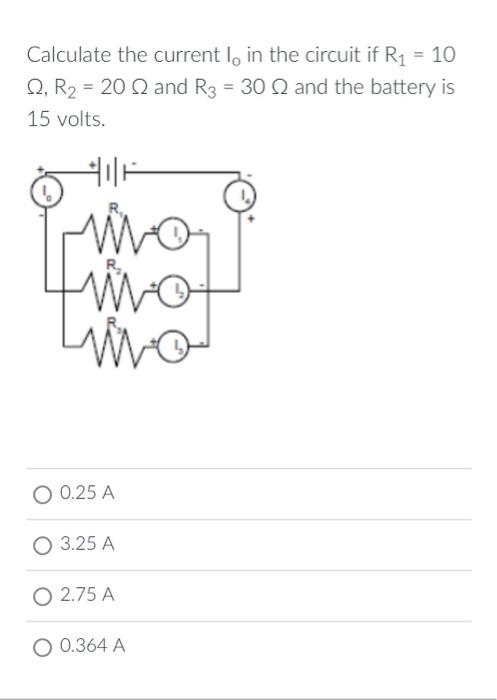 Solved Calculate the current I0 in the circuit if R1=10 | Chegg.com