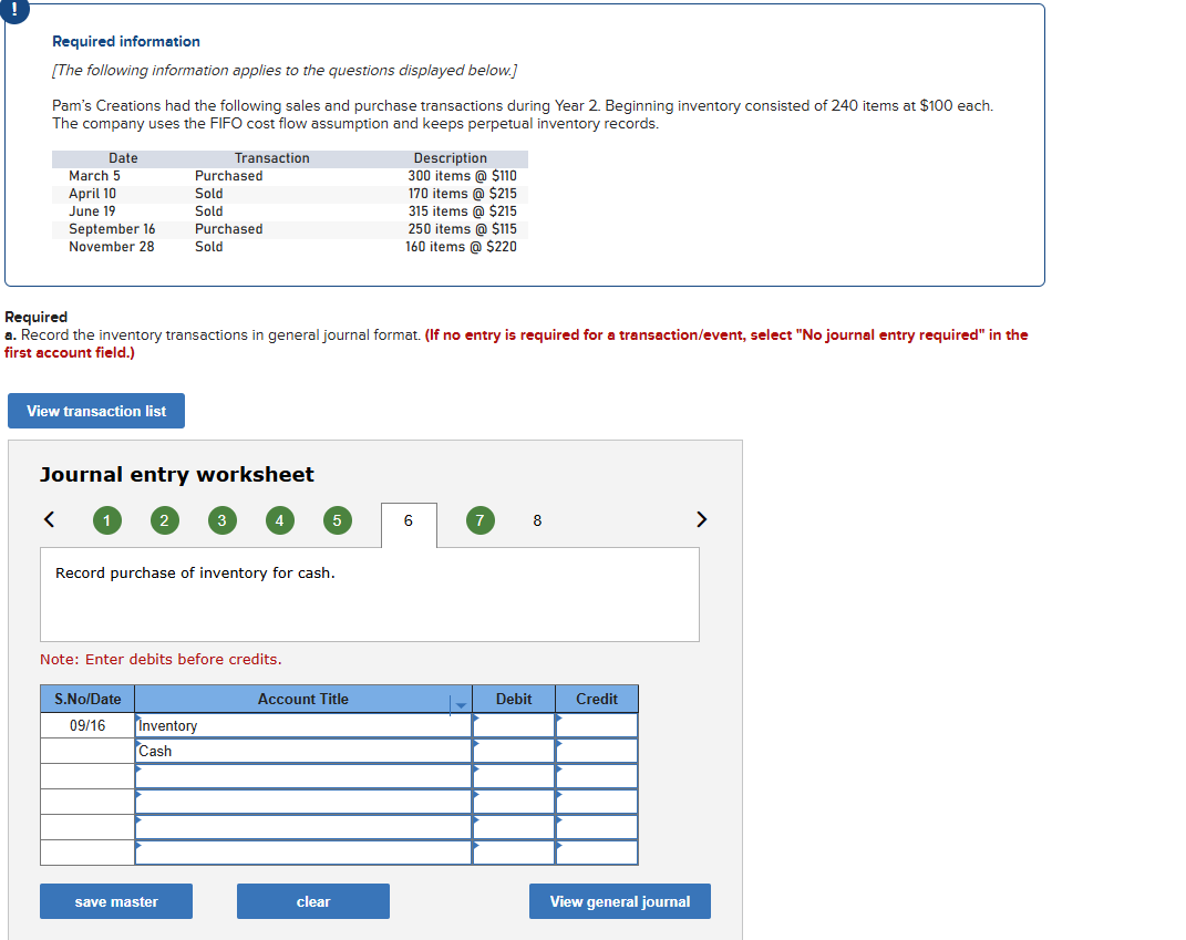 Solved Required information [The following information | Chegg.com
