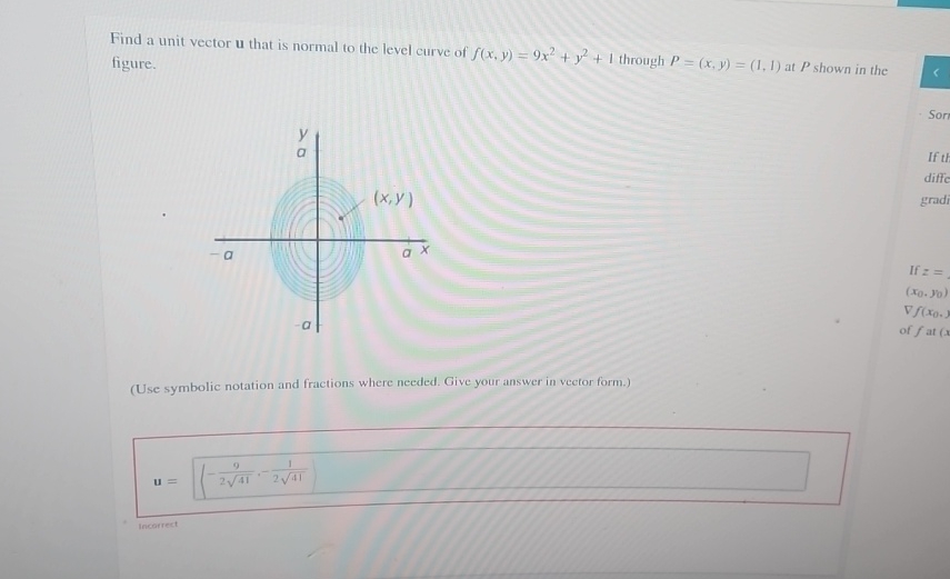 Solved Find a unit vector u ﻿that is normal to the level | Chegg.com