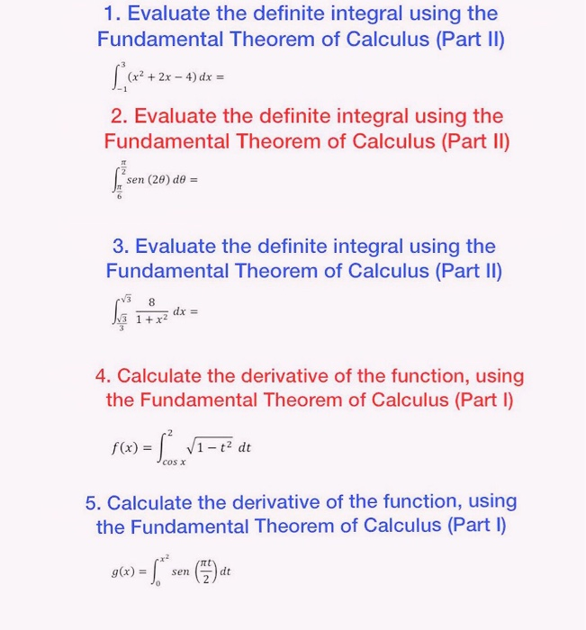 Solved 1. Evaluate the definite integral using the | Chegg.com