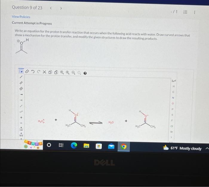 Solved Write An Equation For The Proton Transfer Reaction