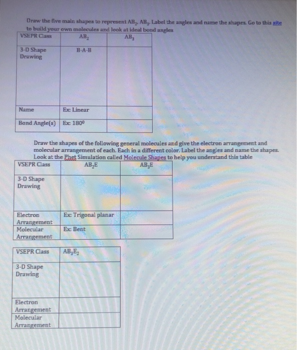 Solved Draw the five main shapes to represent AR.. AB Label | Chegg.com