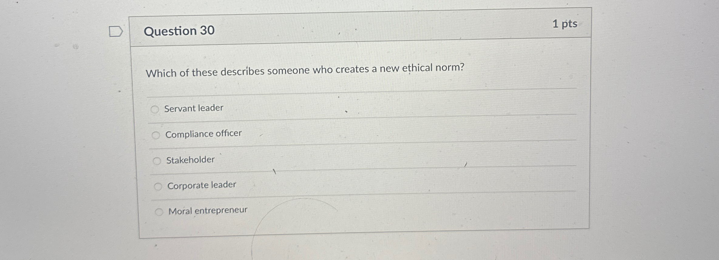 Solved Question 301 ﻿ptsWhich of these describes someone who | Chegg.com