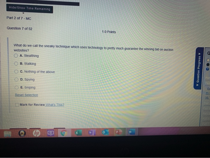 Solved Hide Show Time Remaining Part 2 Of 7 MC ion 7 Chegg