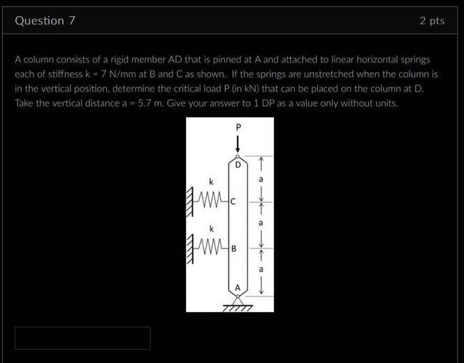 Solved A column consists of a rigid member AD that is pinned | Chegg.com