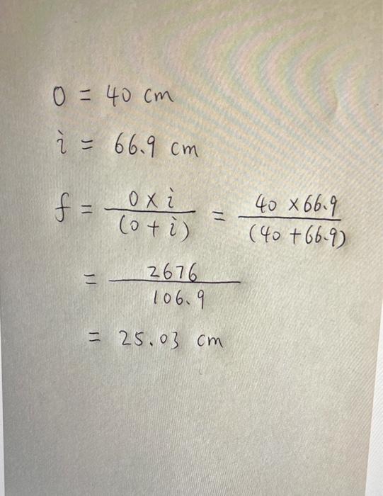 Solved Report on Laboratory Experiment “Focal Length of a | Chegg.com