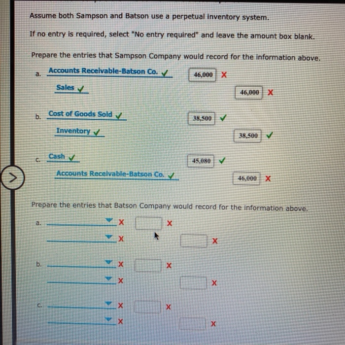 Solved Assume both Sampson and Batson use a perpetual | Chegg.com