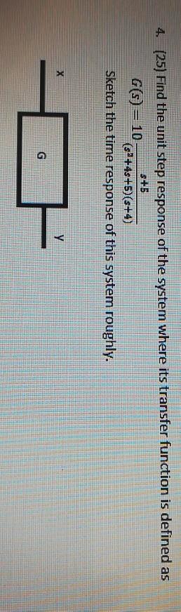 Solved 4. (25) Find the unit step response of the system | Chegg.com