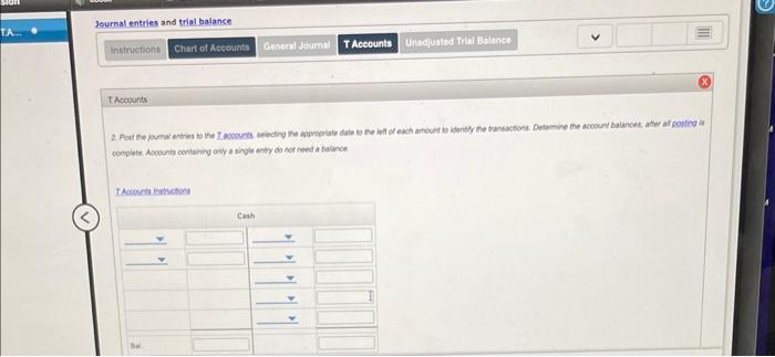 Solved Fill out chart of accounts, general journal, T | Chegg.com
