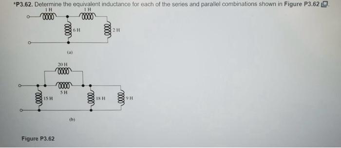 Solved *P3.62. Determine the equivalent inductance for each | Chegg.com