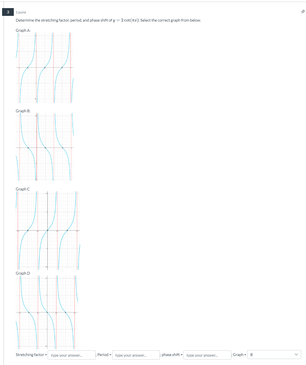 Solved Determine the stretching factor, period, and phase | Chegg.com