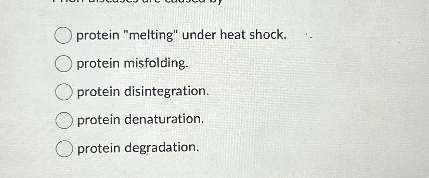 Solved protein "melting" under heat shock.protein | Chegg.com