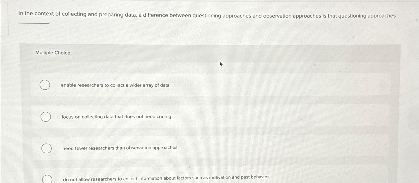 Solved In the context of collecting and preparing data, a | Chegg.com