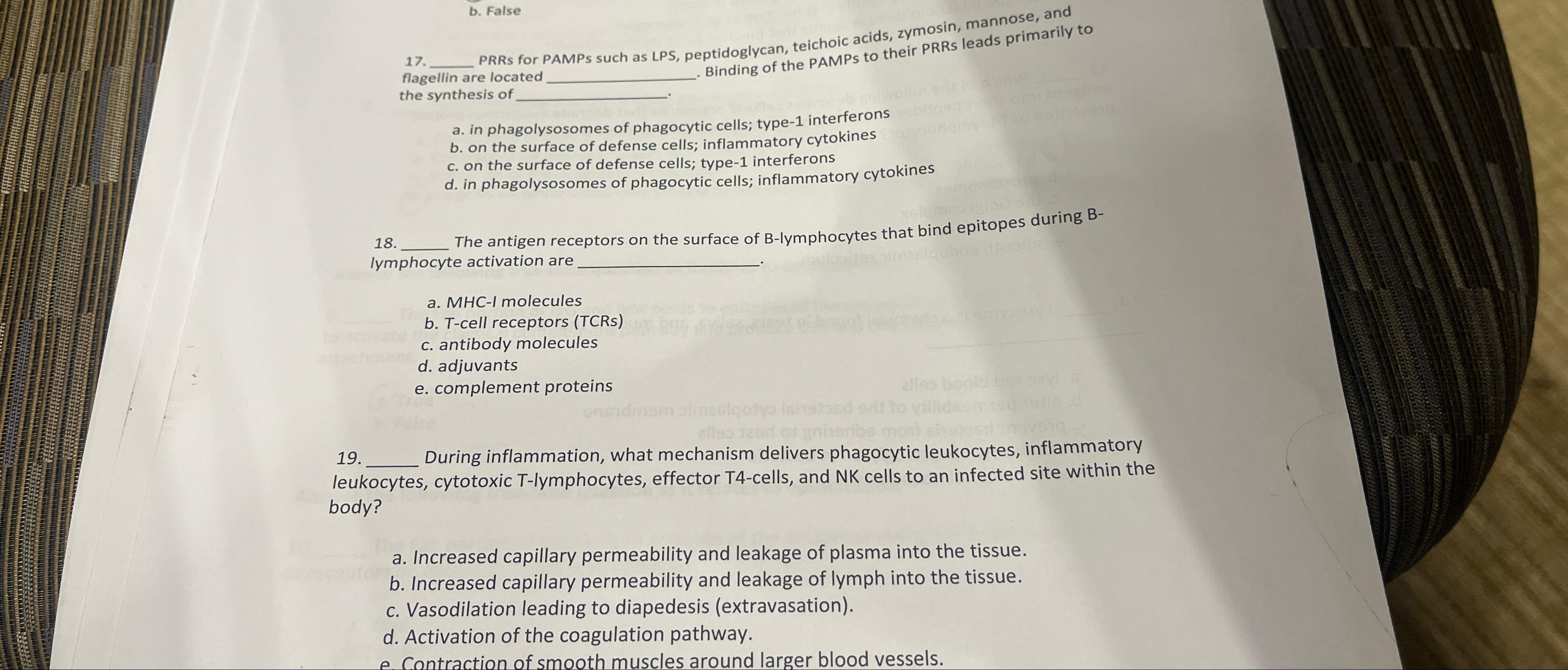 Solved 17PRRs for PAMPs such as LPS, ﻿peptidoglycan, | Chegg.com