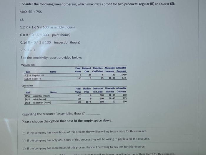 Solved Consider the following linear program, which | Chegg.com